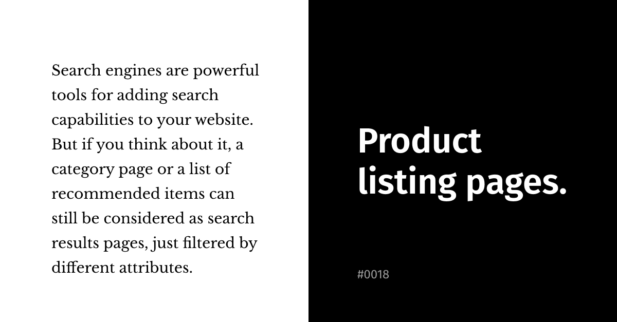 Product listing pages.