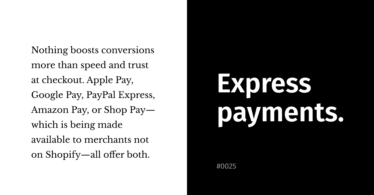 Express payments.