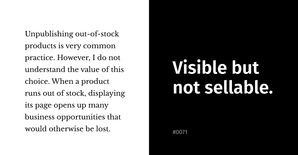 Visible but not sellable.