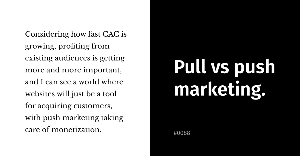 Pull vs push marketing.